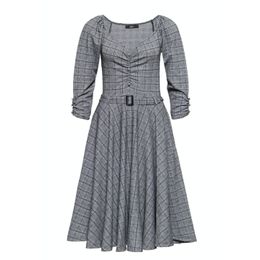 Queen Kerosin Damen Swingkleid in Karo-Optik grau
