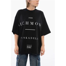 John Richmond Over PELAC T-Shirt mit Kontrastprint in Schwarz