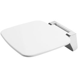 Duschklappsitz CORNAT "Belastbar bis 160 kg - Platzsparend klappbar - Rutschfeste Sitzfl&auml;che", wei&szlig;, B:35,8cm H:39,5cm T:7cm, Duschhocker, Pflegeleichtes Material - Zeitloses Design