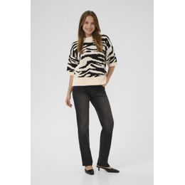 Kaffe Strickpullover KAsandra Baggy fit black offwhite