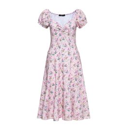 Queen Kerosin Damen Allover-Print Swingkleid Poodle pink
