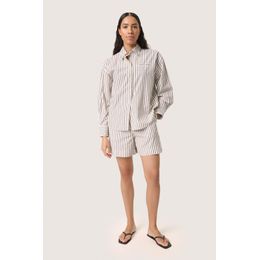 Soaked in Luxury Langarm - Hemd Gerade Passform Brown and White Stripe brown white