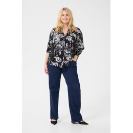 Kaffe Langarm - Hemd Regular fit Black/White Painted Flower black white