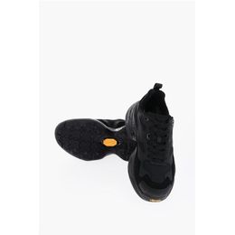 Neil Barrett CROQUIS Einfarbige Low-Top-Sneaker aus Mesh und Wildleder in Schwarz