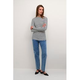 Karen Simonsen Langarm-Shirt Slim fit Egret/Night Sky Stripe blue white