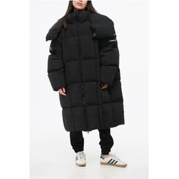 Maison Martin Margiela MM6 &ndash; Gesteppte Maxi-Daunenjacke mit abnehmbarer Kapuze in Schwarz