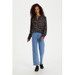 Kaffe Langarm - Hemd Regular fit Black Irregular Lines black