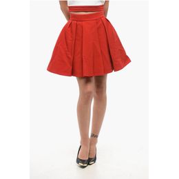 Balmain Ausgestellter Wollrock in Rot