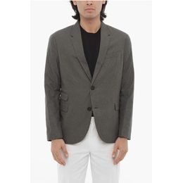 Neil Barrett Slim Fit Blazer mit 2 Kn&ouml;pfen, Seitenschlitzen und Revers in Blau