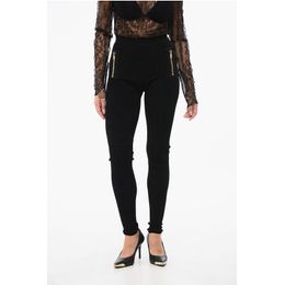 Balmain Gestrickte Leggings mit Rei&szlig;verschlussdetail in Schwarz