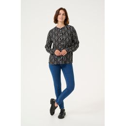 Kaffe Langarm - Hemd Regular fit Black/Chalk Print black white