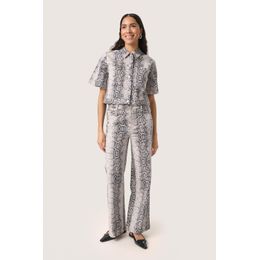 Soaked in Luxury Pants Suiting Gerade Passform Grey Snake Print grey