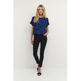Kaffe Kurzarm-Bluse Relaxed fit Midnight / Blue Flowers floral