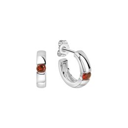 JAMELLI Ohrringe Silber 925 rhodiniert mit echtem Granat
