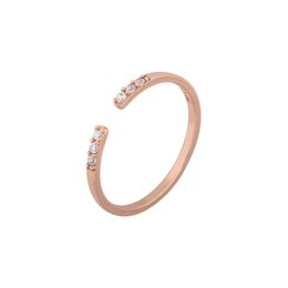 CAI Ring 925/- Sterling Silber ros&eacute;vergoldet offen Zirkonia Stacking