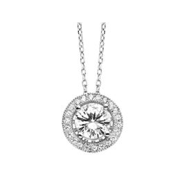JULIE JULSEN Anh&auml;nger mit Kette 925 Silber rhodiniert Zirkonia wei&szlig;