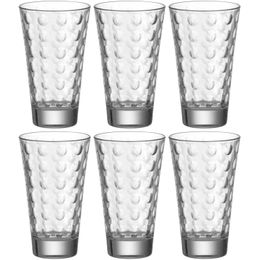 Longdrinkglas Leonardo "OPTIC", transparent (klar), H:13cm &Oslash;:8cm, Glas, Trinkgef&auml;&szlig;e, 300 ml, 6-teilig