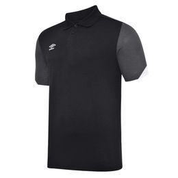 Umbro - "Total" Poloshirt f&uuml;r Herren - Training (Schwarz/Wei&szlig;/Kohlen-Schwarz)