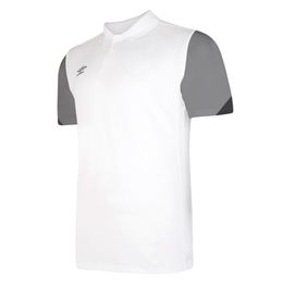 Umbro - "Total" Poloshirt f&uuml;r Herren - Training (Wei&szlig;/Titanium-Grau/Schwarz)
