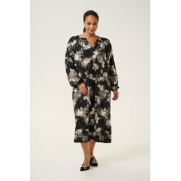 Kaffe Kleid Loose fit Black/White Flower Print black offwhite