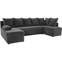 Jockenh&ouml;fer Wohnlandschaft JOCKENH&Ouml;FER GRUPPE "Arktis U-Form, B: 260 cm", grau 426, 09, B:260cm T:85cm, Korpus: 100% Polyester;Kissen: 100% Polyester, Sofas, Wohnlandschaft, mit Bettfunktion & Bettkasten, Unser Dauertiefpreis