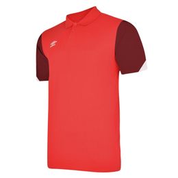 Umbro - "Total" Poloshirt f&uuml;r Herren - Training (Zinnoberrot/Rad Rot /Schwarz)