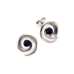 ZEEme Pearls Ohrringe Silber 925 rhodiniert mit 2 schwarzen Perlen