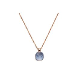 JAMELLI Anh&auml;nger mit Kette 925 Silber ros&eacute; vergoldet Quarz blau (beh.)