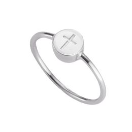 CAI Ring 925/- Sterling Silber rhodiniert Kreuz