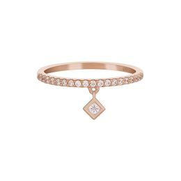 CAI Ring 925 Sterling Silber ros&eacute; vergoldet Anh&auml;nger Raute Zirkonia