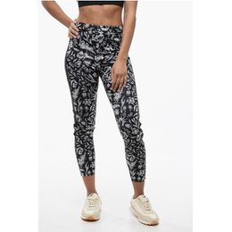 Off-White Leggings mit Old-School-Motiv und Logoband in Schwarz und Wei&szlig;