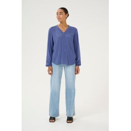Kaffe Langarm-Bluse Regular fit Blue Indigo
