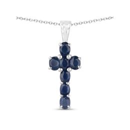Vira Jewels Anh&auml;nger mit Kette 925-Sterling Silber rhodiniert Gl&auml;nzend Saphir Blau