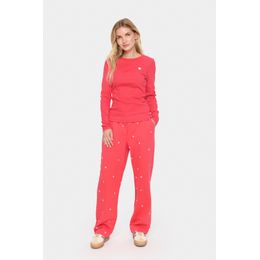 Saint Tropez Langarm-Bluse Fitted red