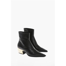 Bottega Veneta Lederstiefeletten TOKYO Western mit 5 cm Metallabsatz in Schwarz