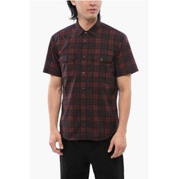 Woolrich Kariertes MESH Kurzarmhemd in Rot
