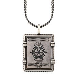 CAI Anh&auml;nger mit Kette 925/- Silber matt oxidiert Sailor Wappen