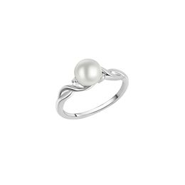 ZEEme Pearls Ring Silber 925 rhodiniert mit wei&szlig;er Perle & Zirkonia