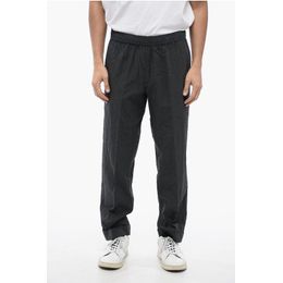Neil Barrett REM Slim Fit Hose aus zerknitterter Baumwolle in Grau