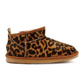 Australia Luxe Gem&uuml;tliche, ultrakurze Leoparden-Ankle-Boots f&uuml;r Kinder