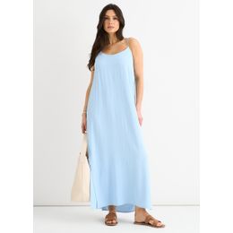 Blaues Strappy Cross Back Airflow Kleid in &Uuml;bergr&ouml;&szlig;e