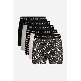 Nicce Multi 5er-Pack Baumwollreiche Boxershorts mit Logo-Bund und abwechslungsreichen Designs