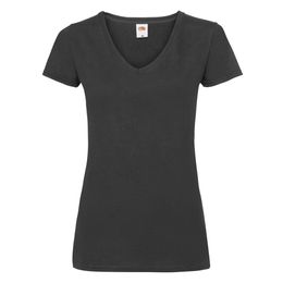 Fruit of the Loom - "Valueweight" T-Shirt V-Ausschnitt f&uuml;r Damen (Schwarz)