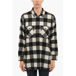 Woolrich ARCHIVE Buffalo Checked POPOVER Overshirt mit Doppelbrust in Schwarz & Wei&szlig;