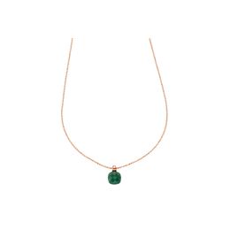 JAMELLI Anh&auml;nger mit Kette 925 Silber ros&eacute; vergoldet Quarz gr&uuml;n (beh.)