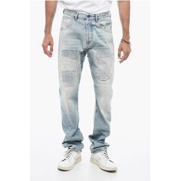Vintage-Effekt TWIST Jeans mit Patchwork 17cm in Hellblau