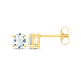Vira Jewels Ohrstecker 925-Sterling Silber vergoldet Gl&auml;nzend Aquamarine