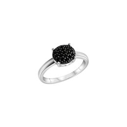 Celesta Silber Ring Silber 925 rhodiniert mit schwarzen Zirkonia-Steinen