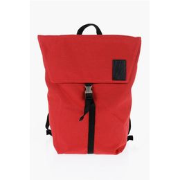 Neil Barrett Zweifarbiger CITY FLAP Nylon-Rucksack in Nero, Rosso