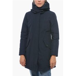 Woolrich Einfarbige Daunenjacke mit herausnehmbarem Innenfutter in Blau